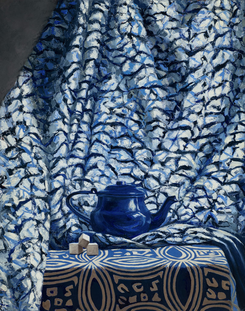 Indigo Cloth and Enamel Teapot / Senegal - Kathy Roseth
